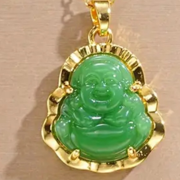Jewelry | Genuine Jade Buddha On Gold Plated Chain Pendant | Poshmark